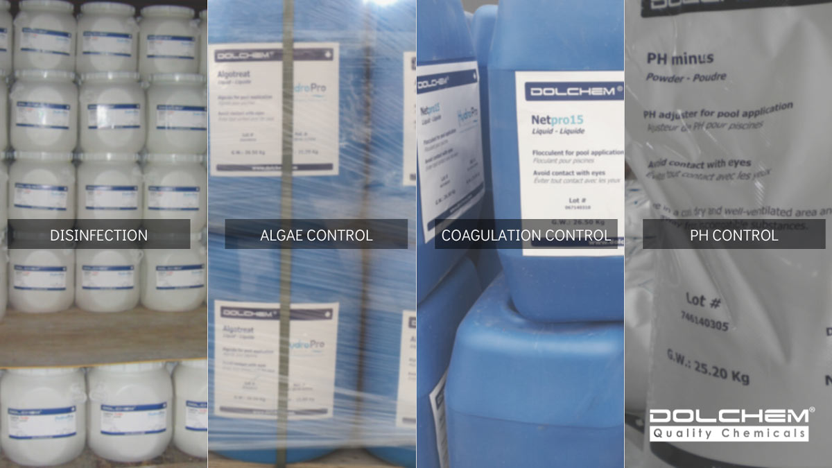 Pool water treatment solution. Chemical raw materials - DOLCHEM